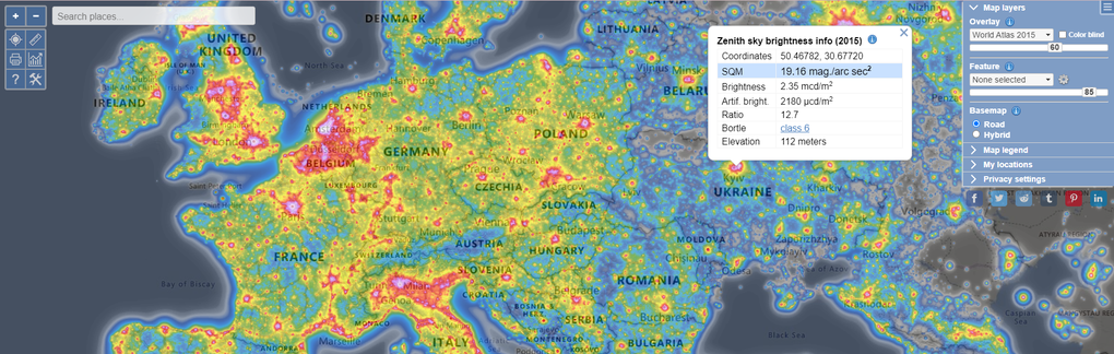 Light Pollution Map Online